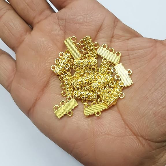 3 hole golden connector pack of 100g – SHREE SHANKAR CREATION